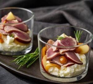 Recette Verrines au Magret de Canard Fumé simple - brocret
